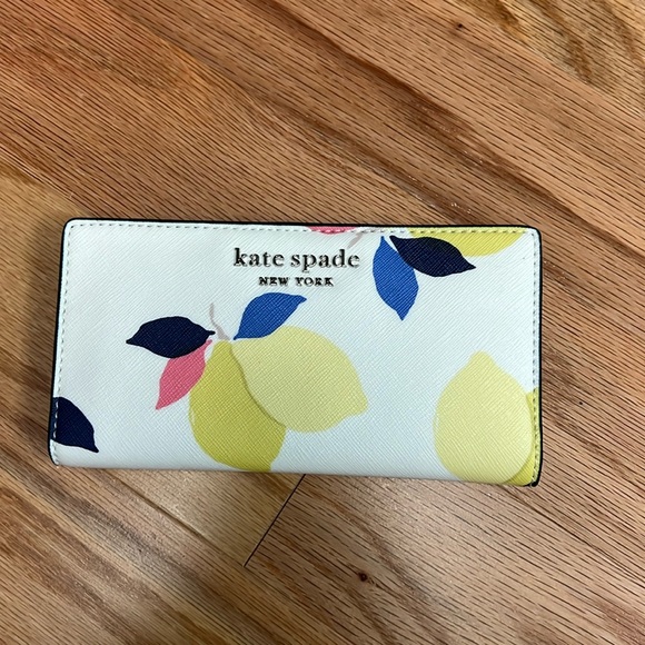 kate spade | Bags | Kate Spade Lemon Zest Cameron Slim Bifold Wallet ...